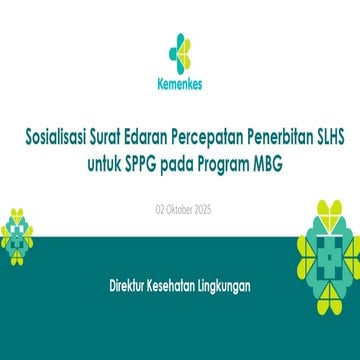 #1 Sosialisasi Surat Edaran Percepatan Penerbitan SLHS untuk SPPG pada ...