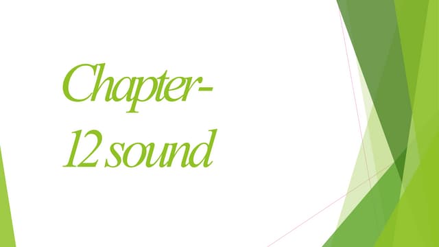 chapter sound for class 9 ppt | PPTX