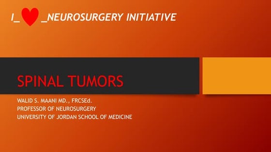 SPINAL TUMORS PPT | PPTX