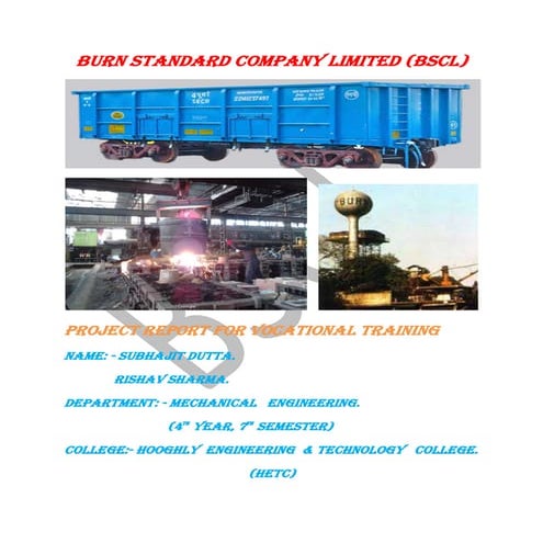 project report about brun standard company ltd | PDF