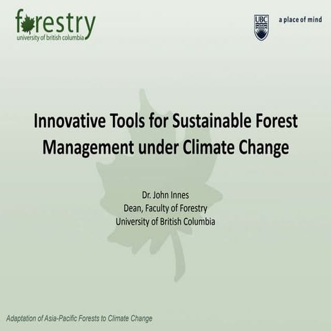 Innovative Tools for Sustainable Forest Management under Climate Change ...