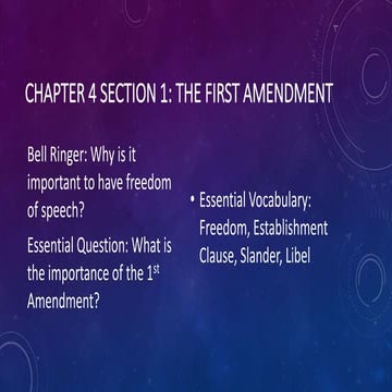 1st amendment- 5 Freedoms | PPTX