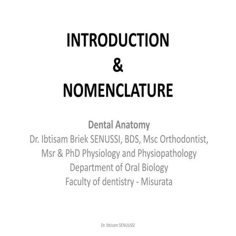 Introduction of dental anatomy | PDF