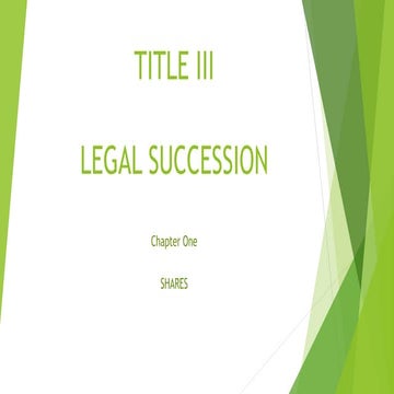 1st Article 110 to Article 113 Shariah Law- Legal Succession | PPTX