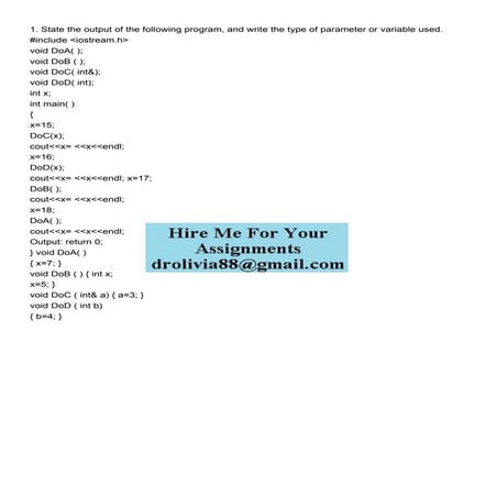 1 State the output of the following program and write the .pdf