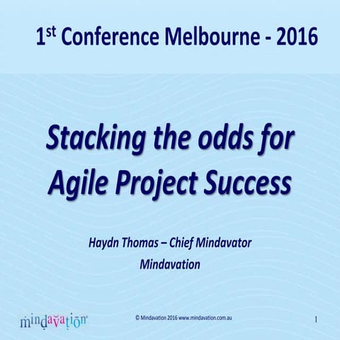 Stacking the odds for Agile Project Success | PPT