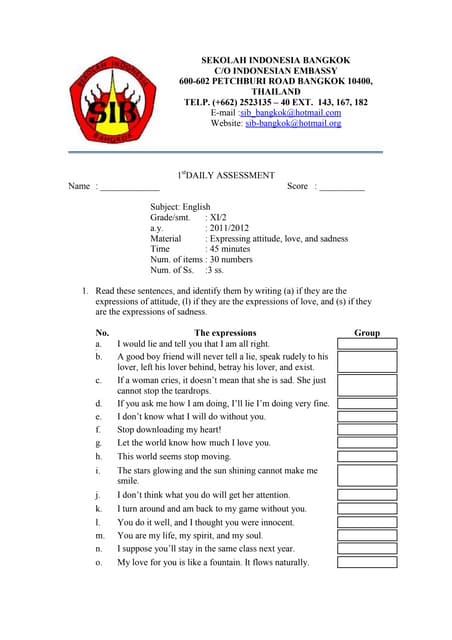 1st daily assessment grade 11 1 | PDF