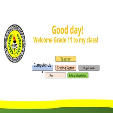 Presentation for the 1st day of class English | PPT