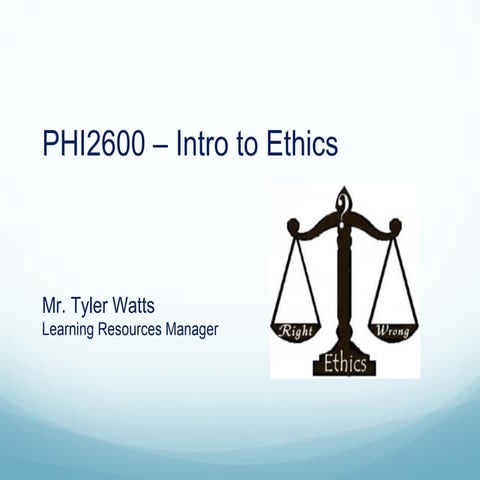 PHI2600 - 1st Day Overview | PPT