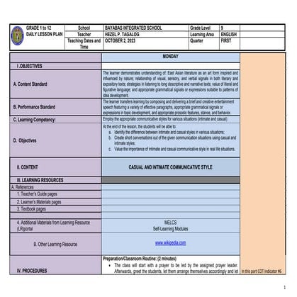 1ST DEMO DLP SY 2022-2023.docx- English 9 | DOCX