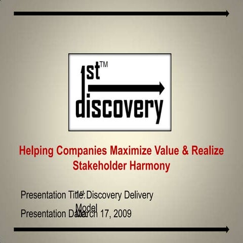 1st Discovery Delivery Model | PPT