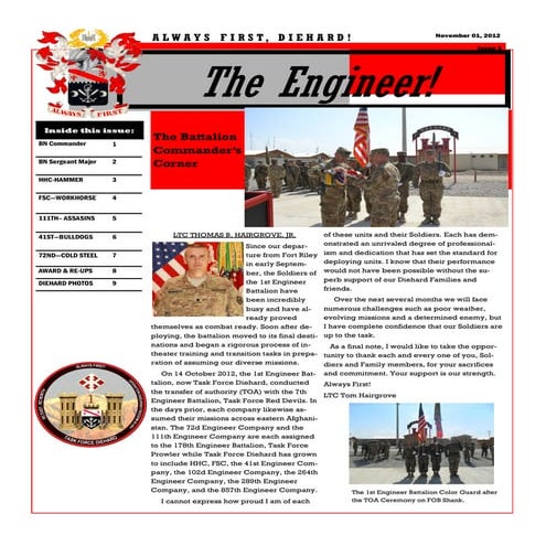 1st Engineer Battalion November Newsletter | PDF