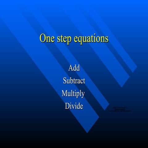 1 step equations | PPT