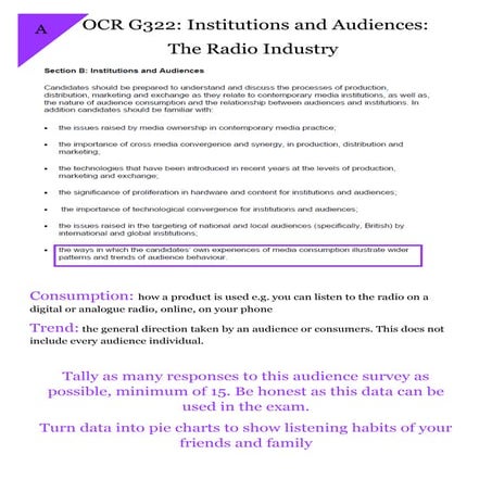 Radio introduction task: audience listening habits | PDF
