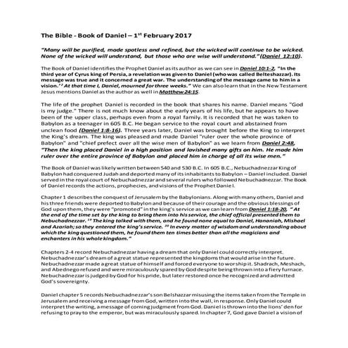 Daniel outline Chapter One to Three | DOCX