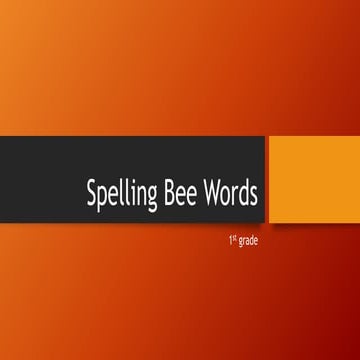 1st grade 1 15 Spelling Bee Words | PPTX