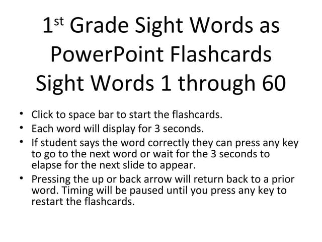 Kindergarten sight words | PPT