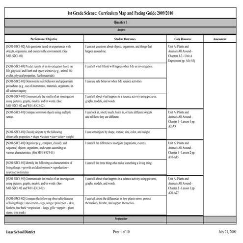 First Grade Science | PDF