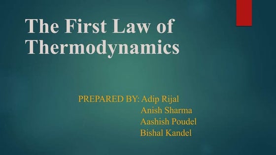 first-law-thermodynamics in science chemistry | PPT