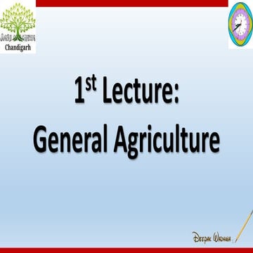 General Agriculture 1st lecture | PPTX