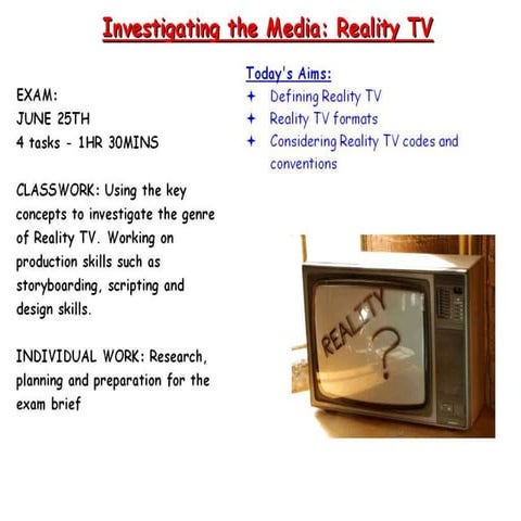 Lesson 1: Reality TV | PPT