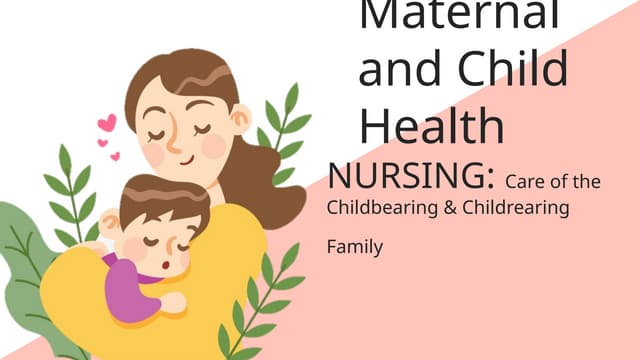 NCM 107 Course Syllabus (Maternal and Child Health Nursing) | DOCX