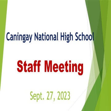1st Meeting Agenda for Opening of Classes | PPTX