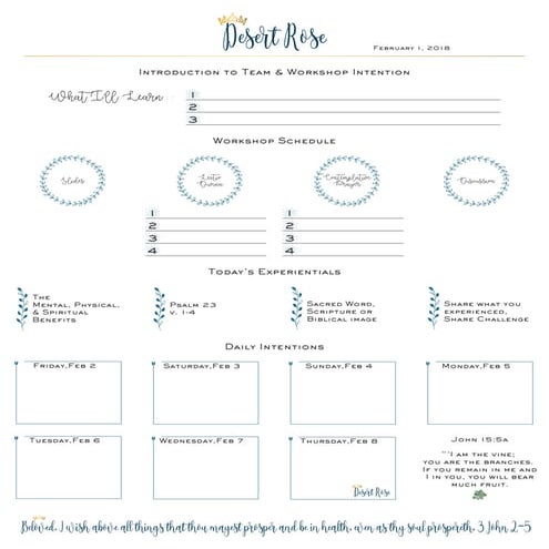 Desert Rose - Contemplative Practice worksheet | PDF