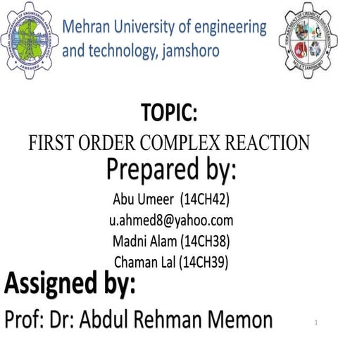 1st order complex reaction | PPT