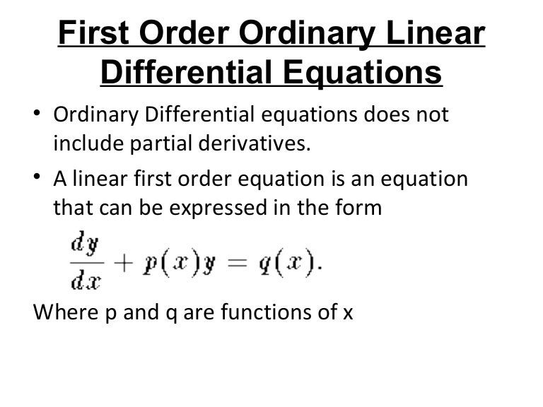 1st Order Differential Equations 1st-order-differential-equations