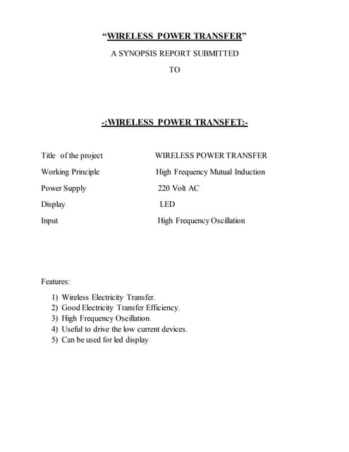 Wireless Power Transfer | PPT