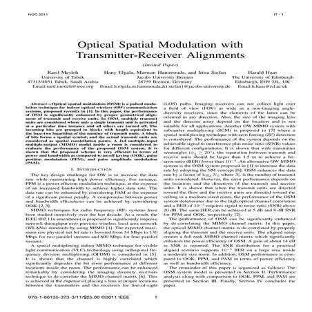 Optical Spatial Modulation With Transmitter Receiver Alignments Pdf