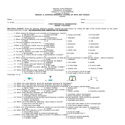 1st periodical test for g7 | DOCX