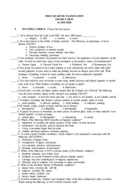 1st-Q-Mapeh-9-Exam (1).pdf | Educational Assessment | Education