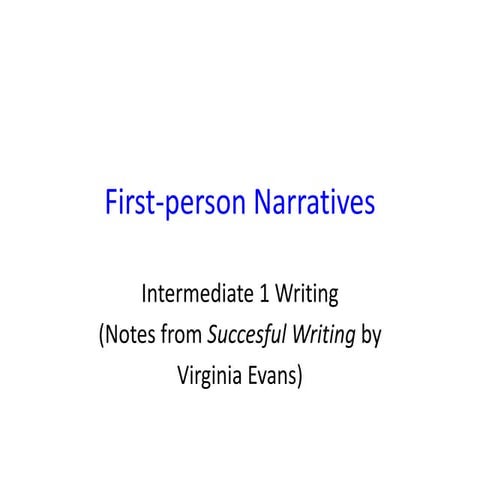 1st Person Narrative | PPTX