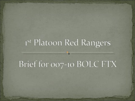 ARMY PT CONOP | PPTX