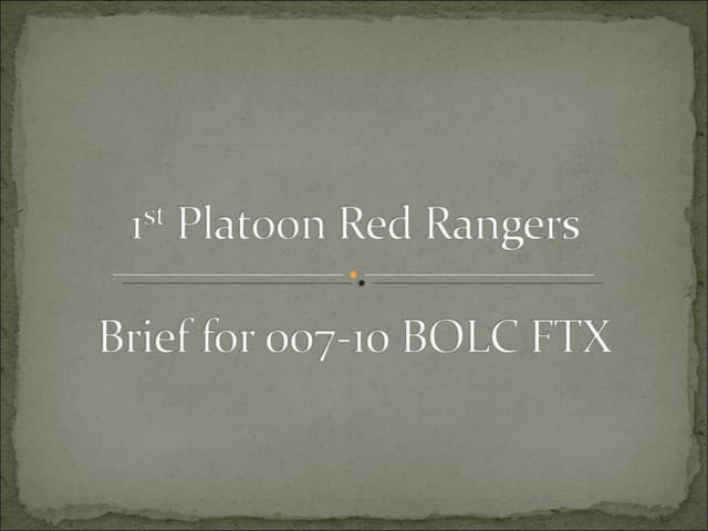 ARMY PT CONOP | PPTX