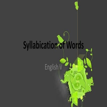 1st qtr 19 syllabication of words | PPTX