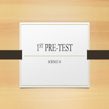 FIRST PRE-TEST SCIENCE 10 PLATE TECTONICS | PPTX