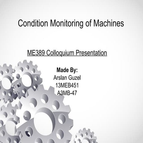 Condition Monitoring Machines | PPT