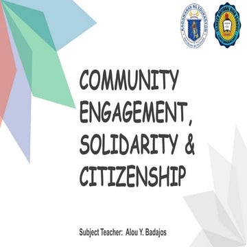 Community Engagement, Solidarity and Citizenship | PPTX