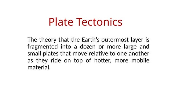 Volcanoes and plate tectonics | PPTX