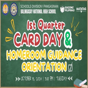 First Quarter Agenda for First Quarter Card Day | PPTX