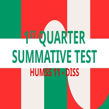 1ST QUARTER SUMMATIVE TEST - HUMSS 11 25 | PPTX