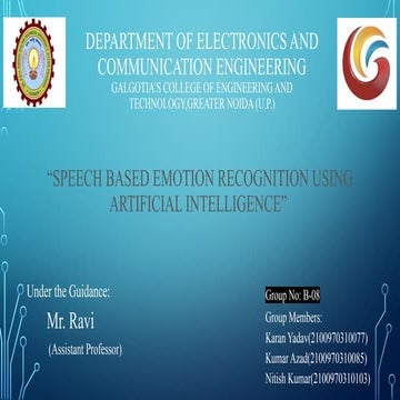 Speech Based Emotion Recognition Using Artificial Intelligence Ppt