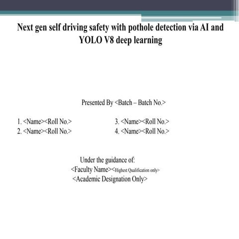 1 st review pothole srm bi1 st review pothole srm bi1 st review pothole srm bi | PPT