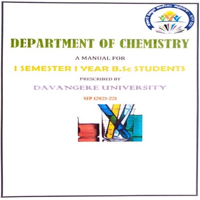 1st semester chemistry lab manual (nep) | PDF