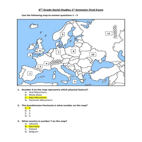 Political map of europe answers | DOC