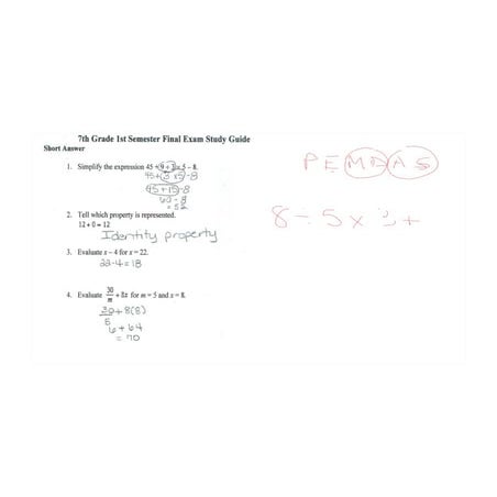 1st semester study guide with answers and notes | PDF