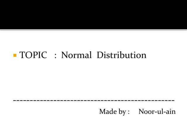 The Standard Normal Distribution | PPTX
